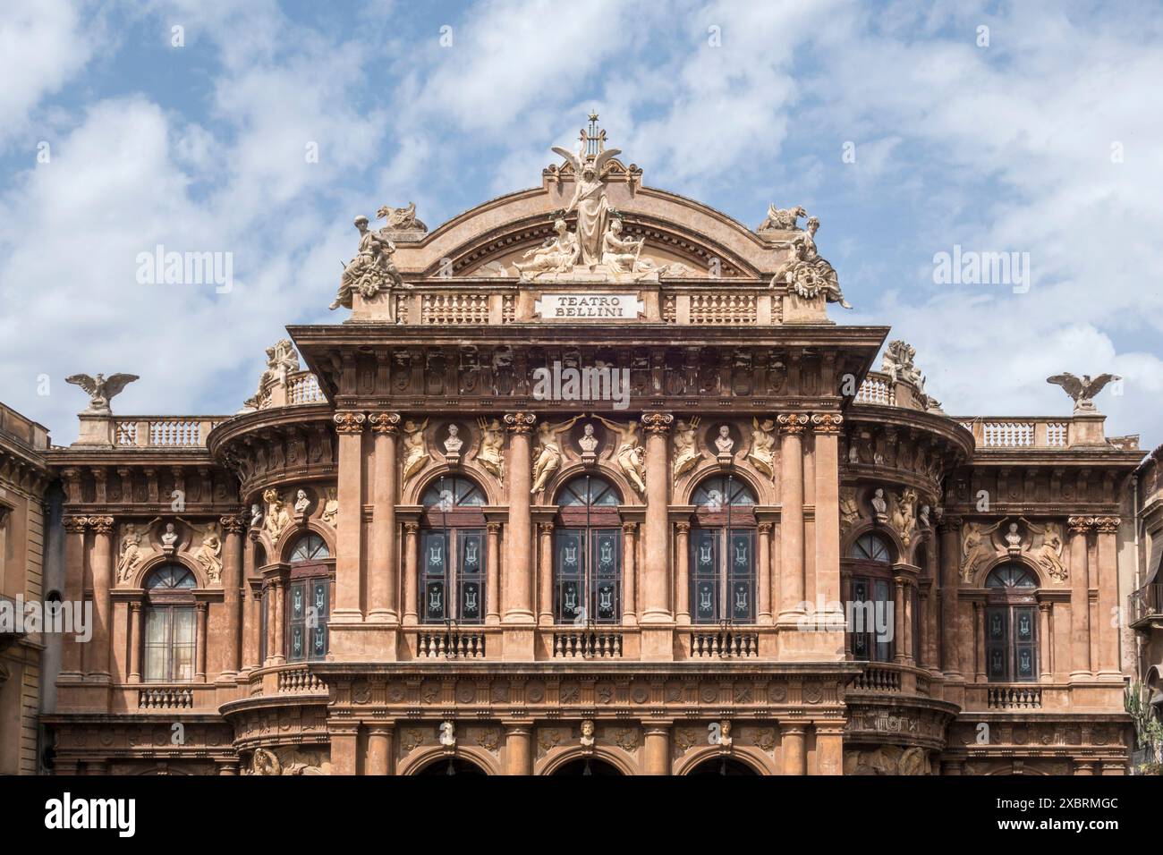 The spectacular 19c facade of the Teatro Massimo Bellini opera house in ...