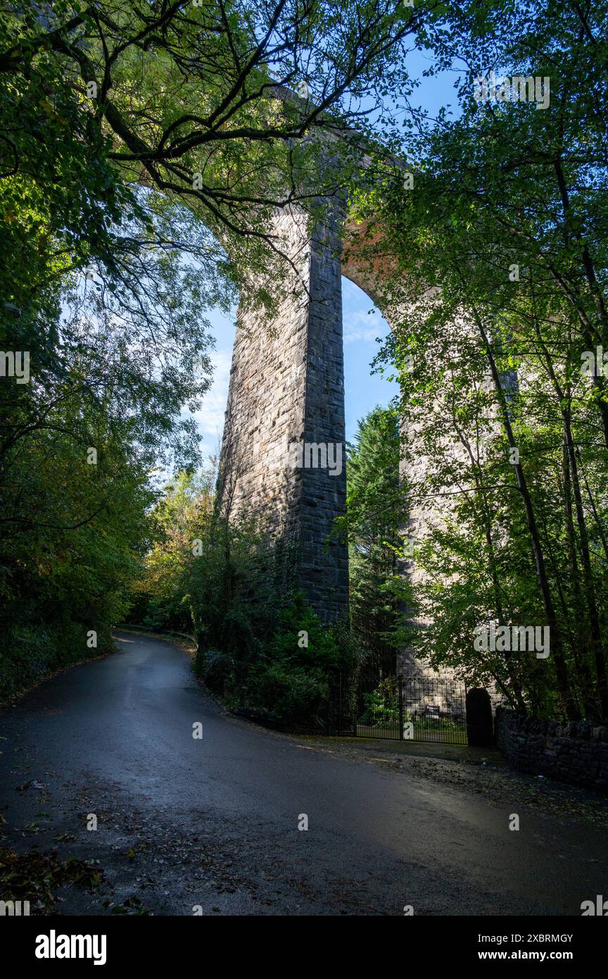 Hengoed Viaduct, South Wales, UK which carried trains across the River ...