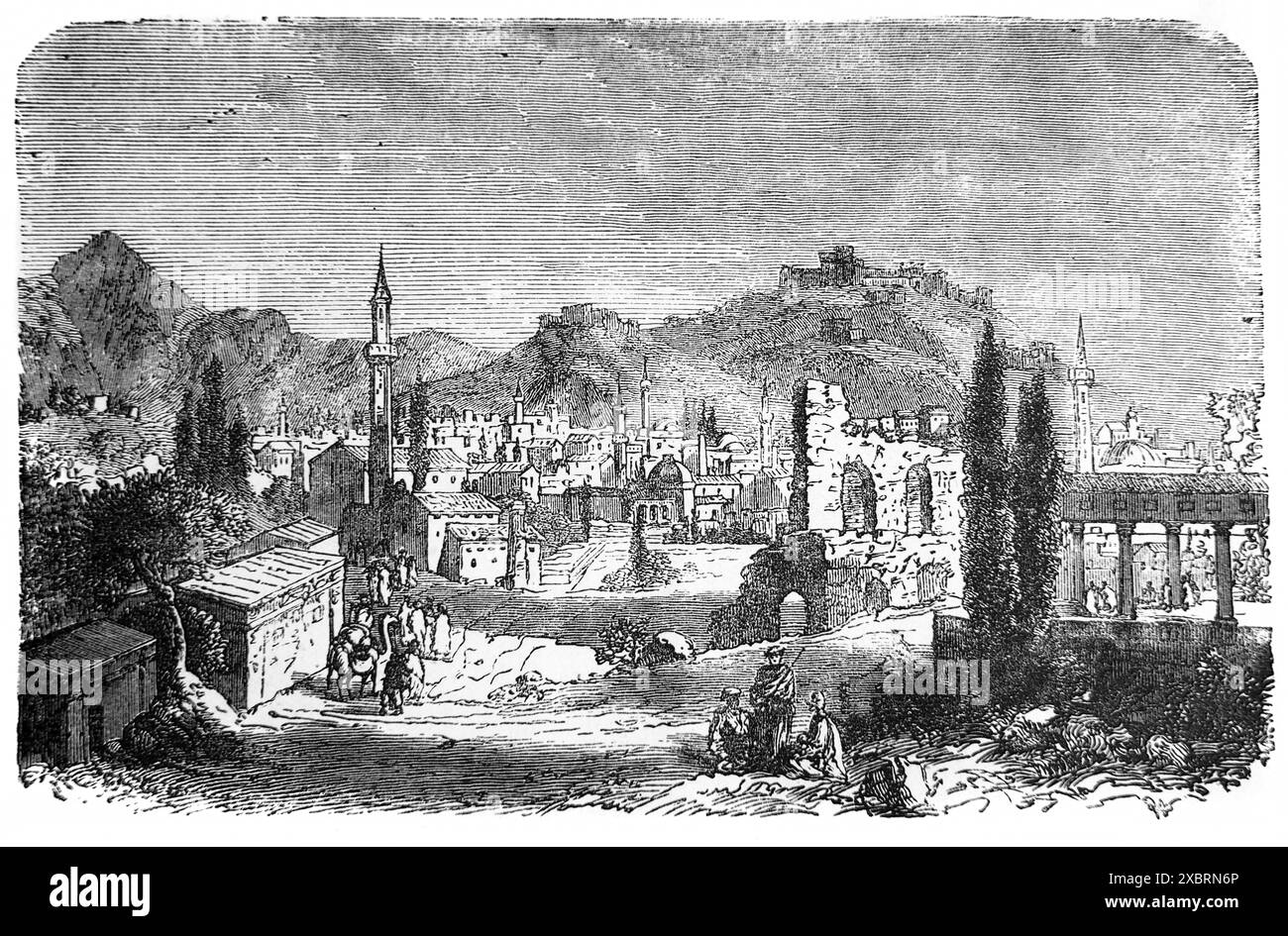 Wood Engraving of Philadelphia from the Book of Revelations where John ...