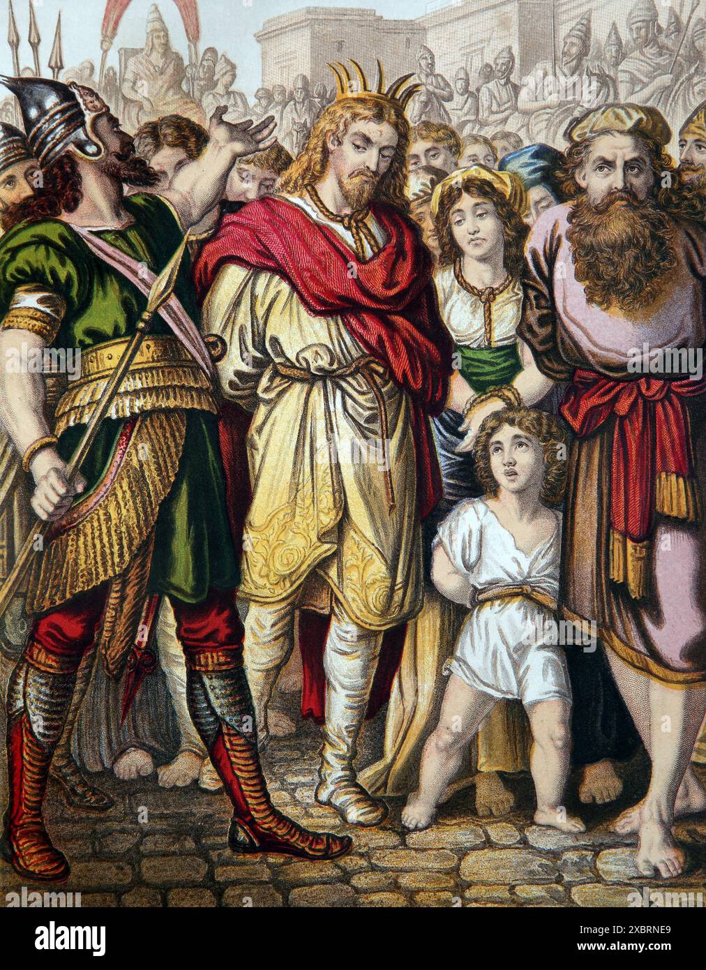 Illustration of the Jews Led Captive into Babylon from Antique 19th ...