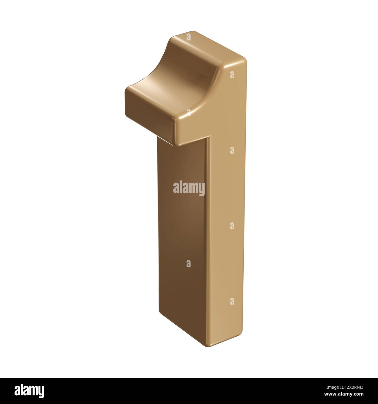 3d number one 1 golden or bronze shining typography symbol or sign ...