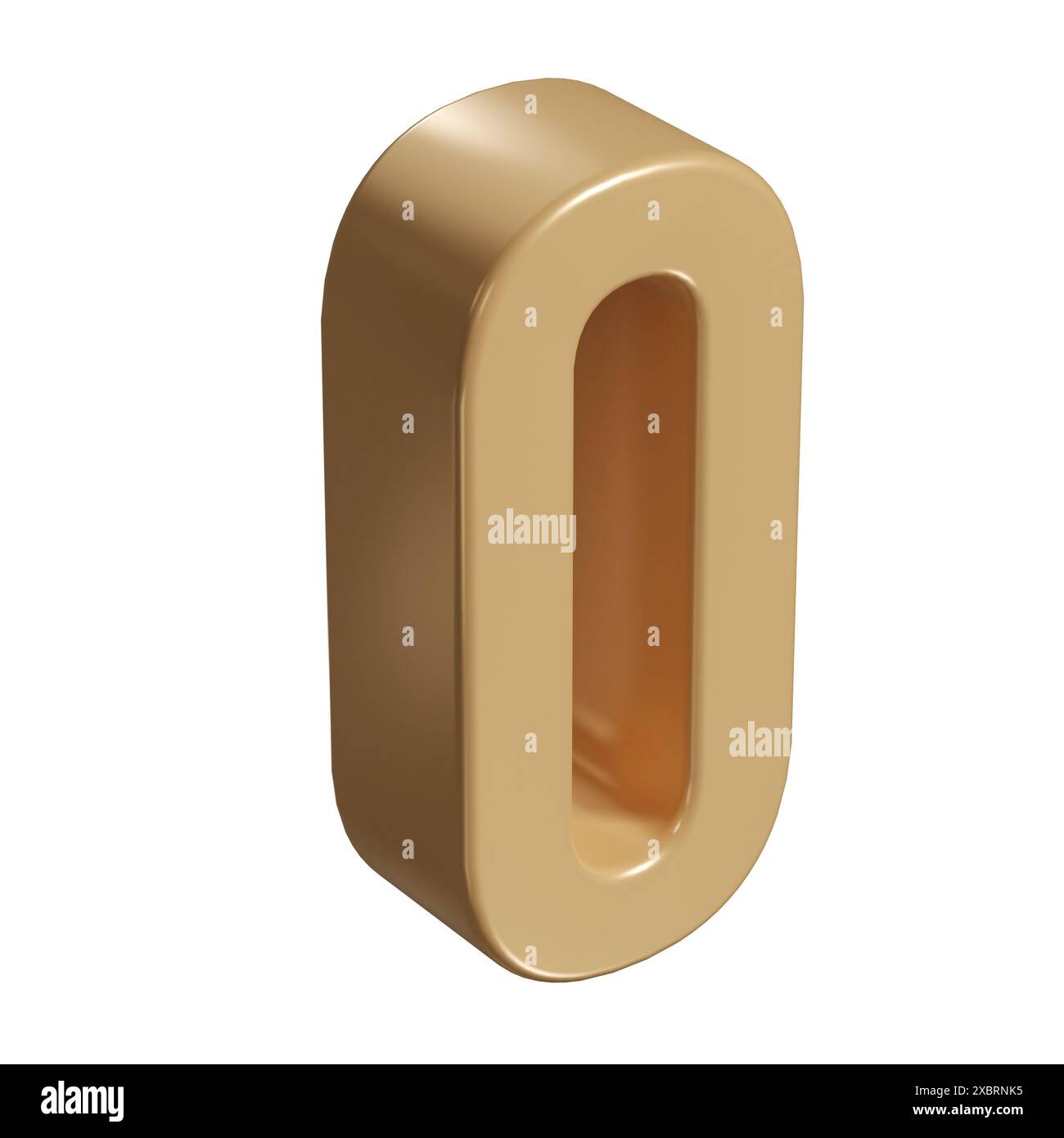 3d number zero 0 golden or bronze shining typography symbol or sign template, realistic ...