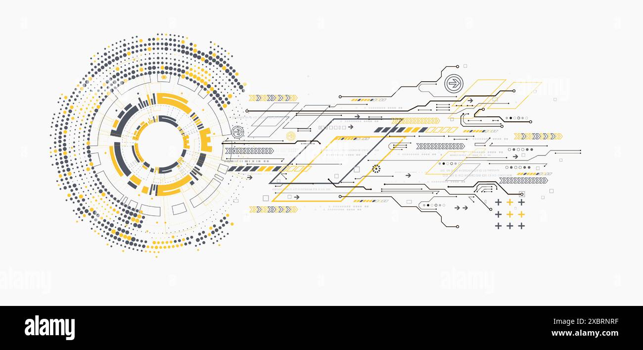 Scientific and technological concept with the use of technical elements ...