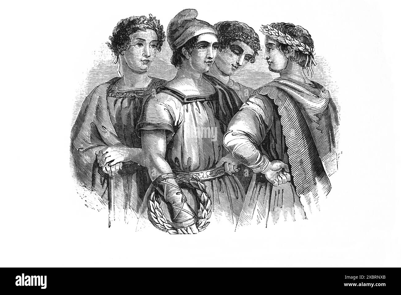 Wood Engraving of Victors in the Olympic, Pythian, Nemiean and Ishmian ...