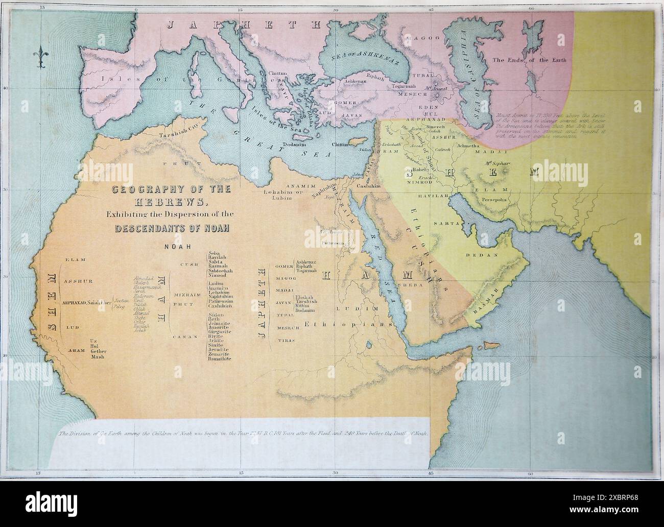 Map of the Geography of the Hebrews Exhibiting the Dispersion of the ...