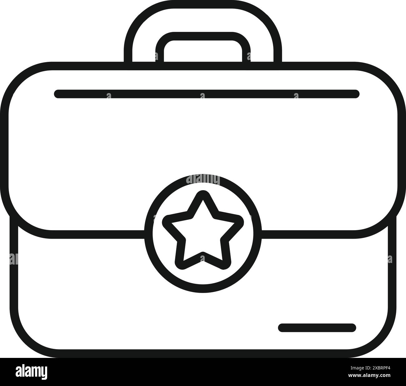 Line icon of a briefcase with a star, representing a vip client ...
