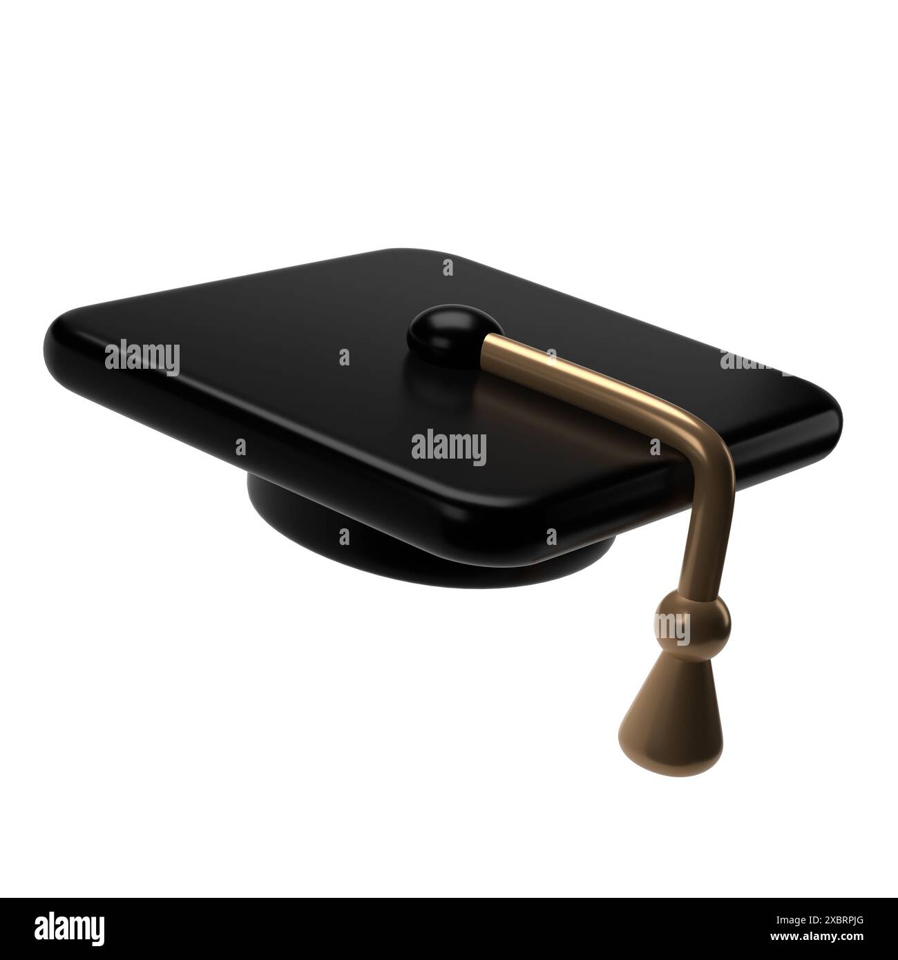 3d fly graduate black cap. School icon. Cap in air. Graduation ...