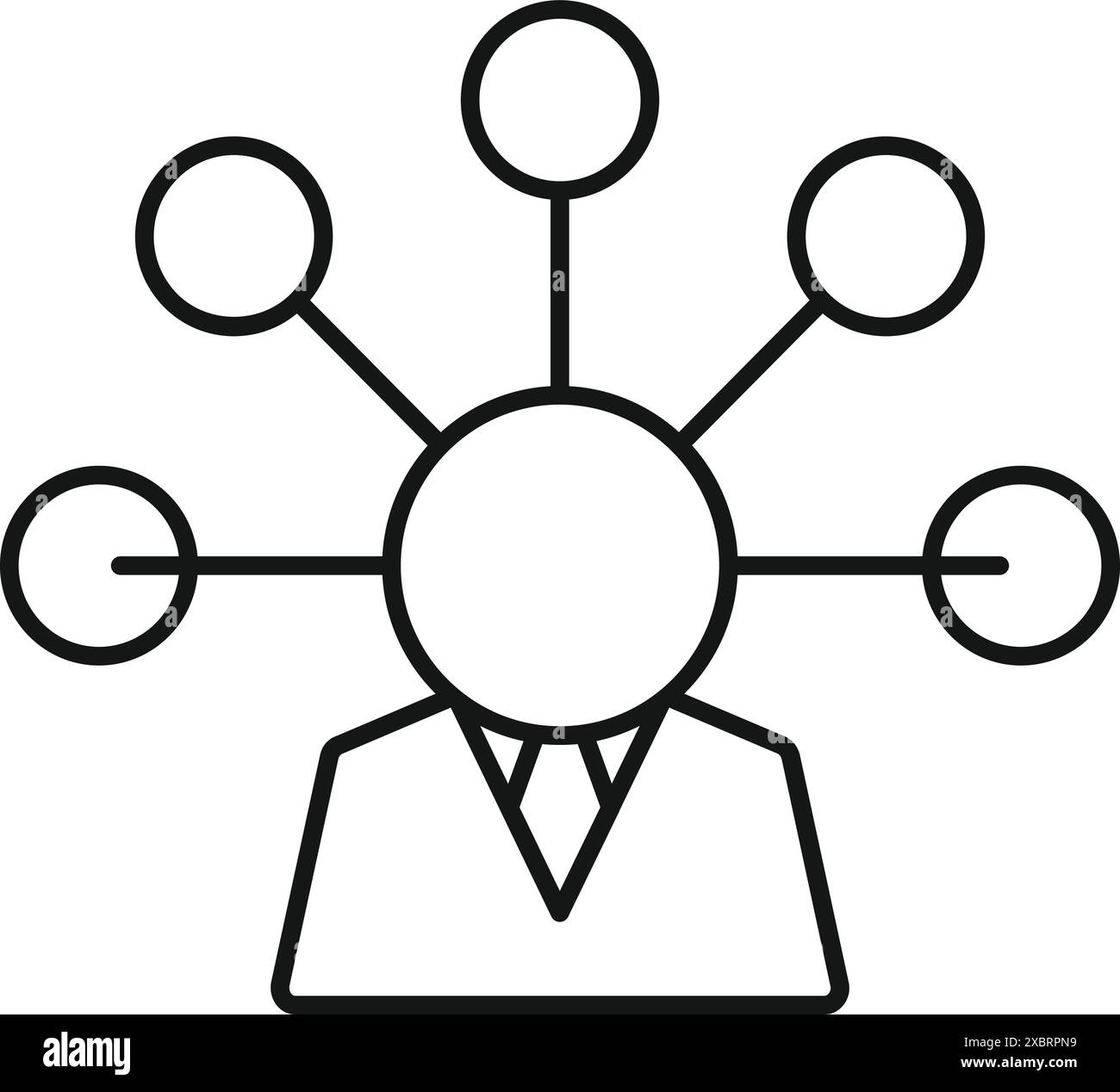 Simple icon of a businessman managing multitasking processes, perfect ...
