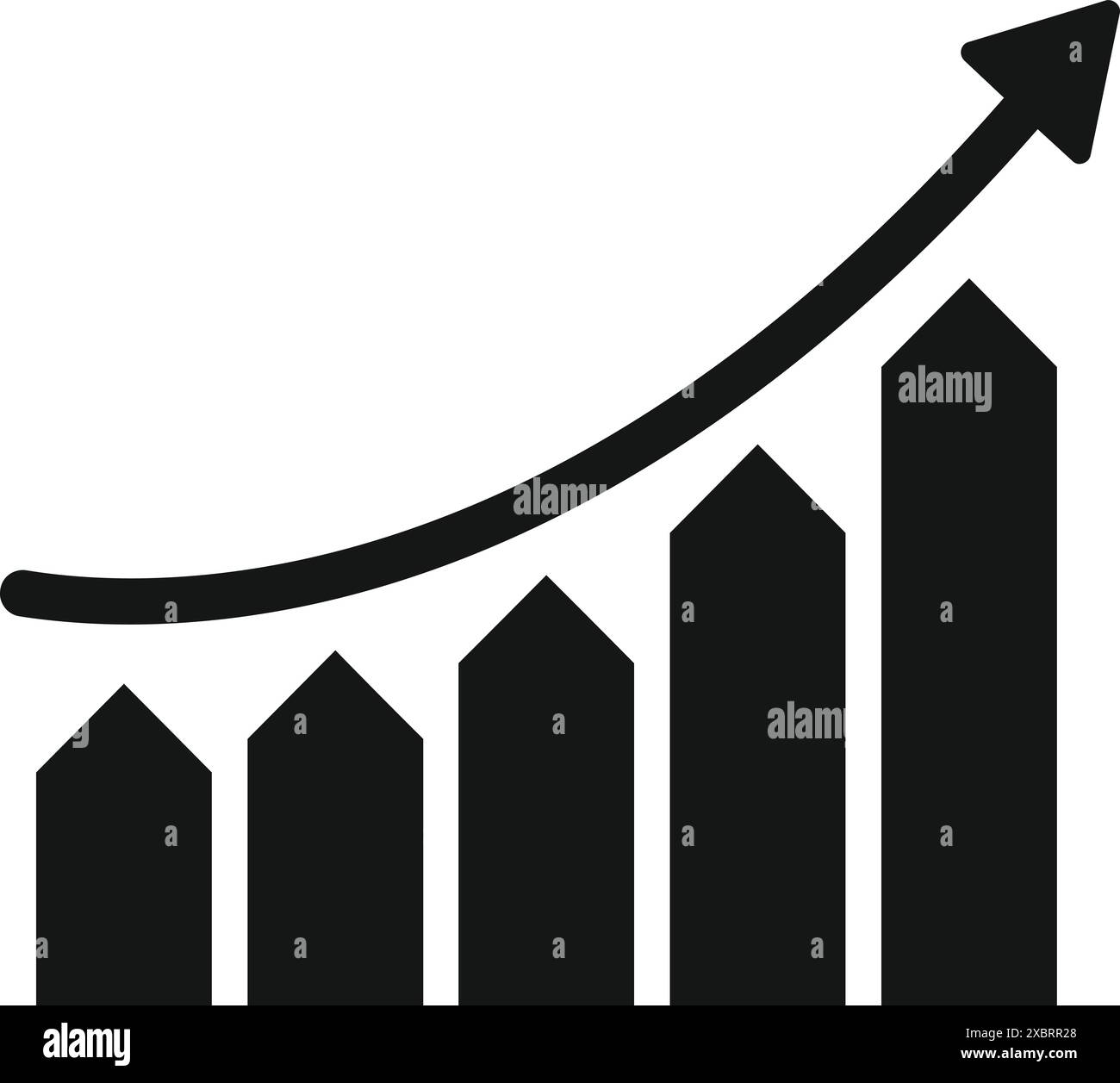 Growing bars chart is showing market increase success Stock Vector ...