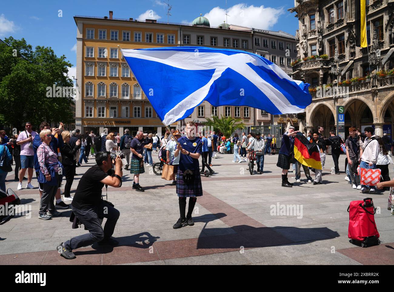 Scotland fans at Marienplatz central square, Munich. Scotland will face ...