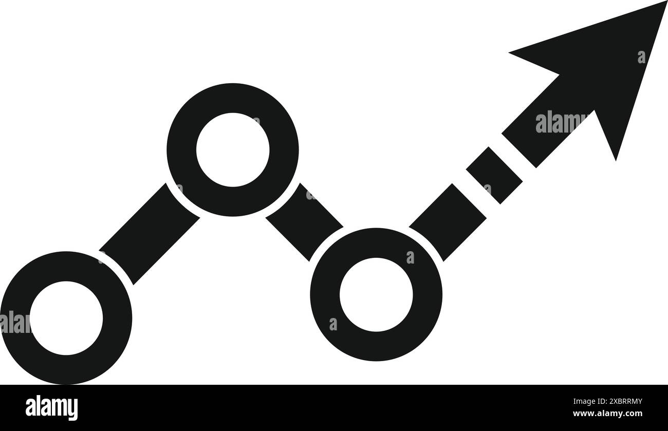 Line chart showing growth with up arrow, indicating positive financial ...