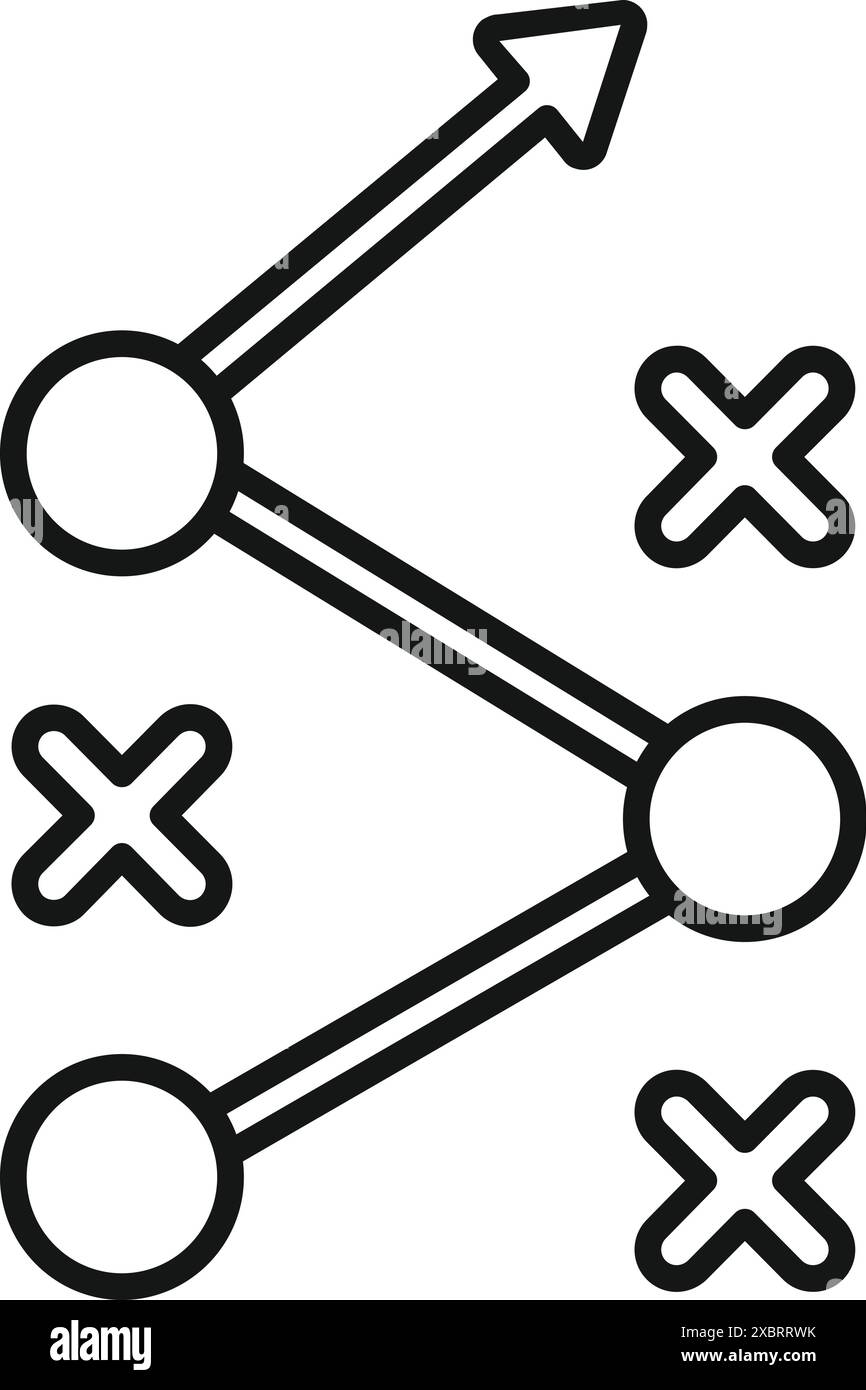 Strategy planning icon representing a business solution with an arrow ...