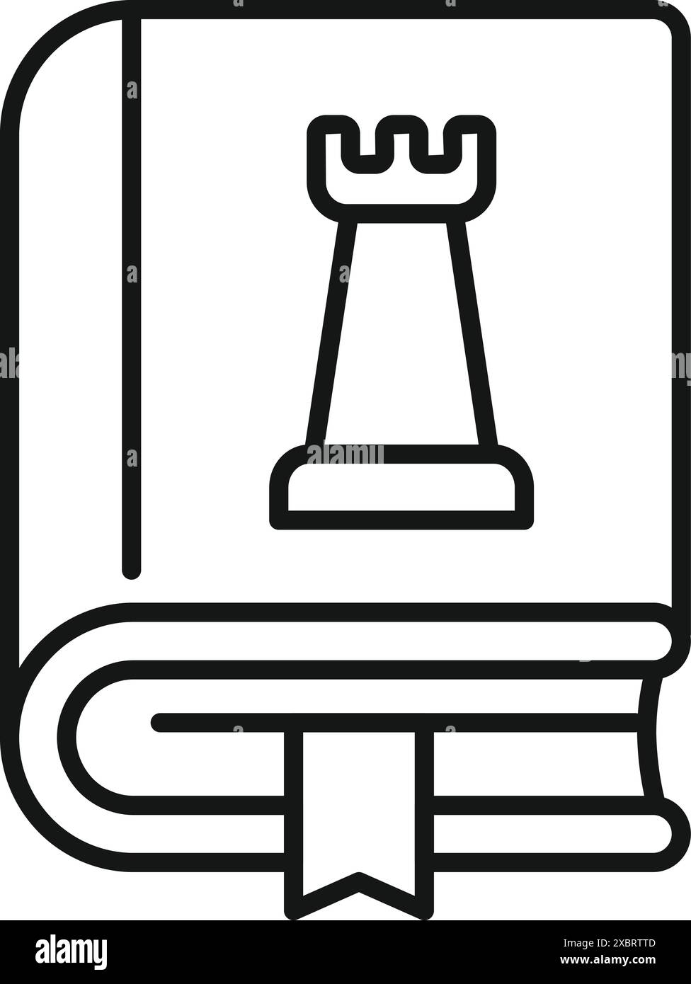 Chess book icon featuring a rook chess piece, representing strategy and ...