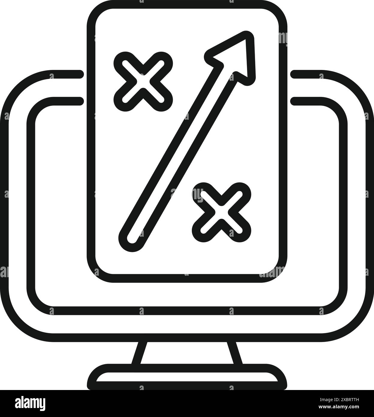 Simple, modern outline icon showing a business strategy being developed ...