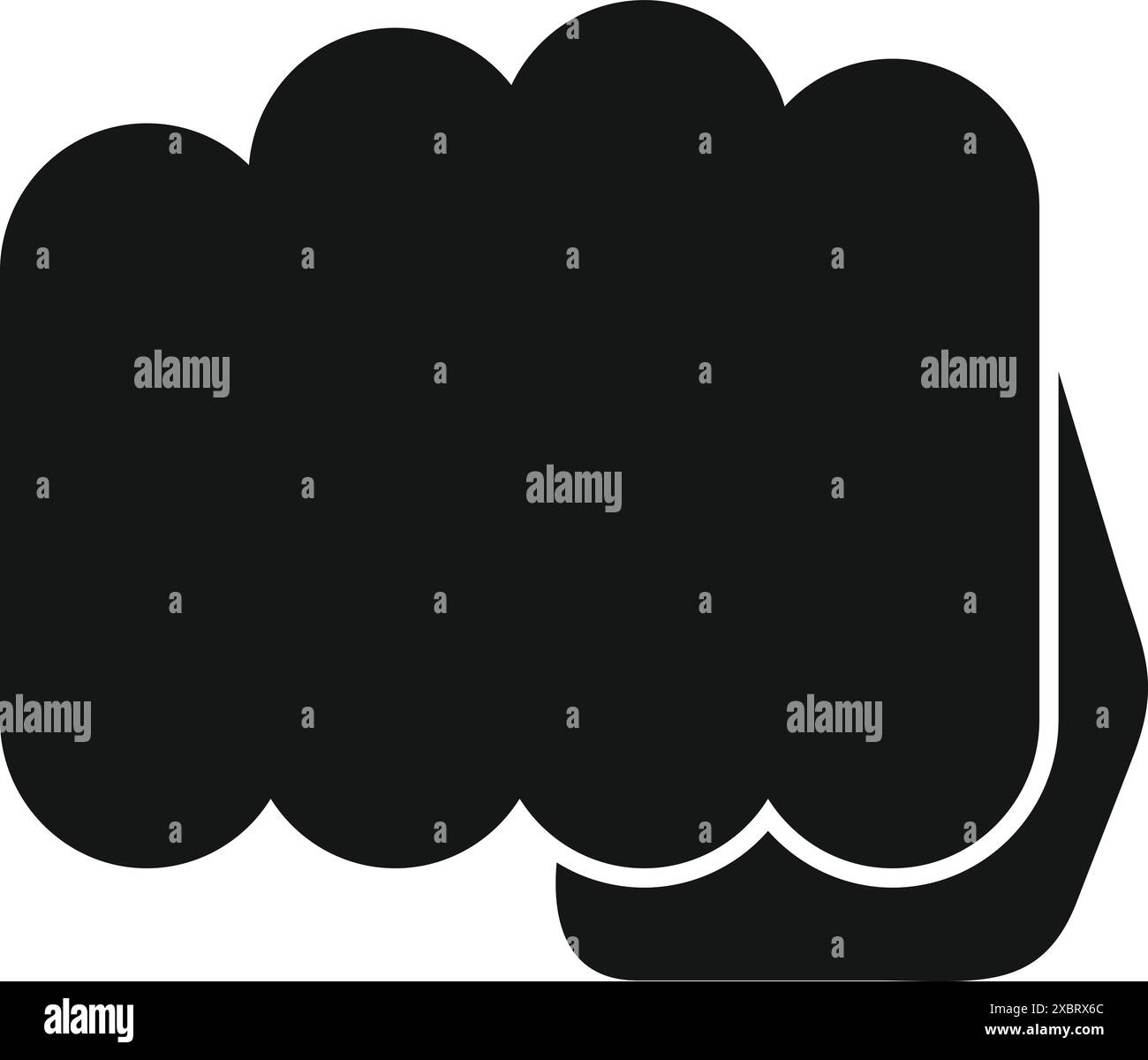 Black silhouette of a clenched fist punching, a symbol of strength and ...