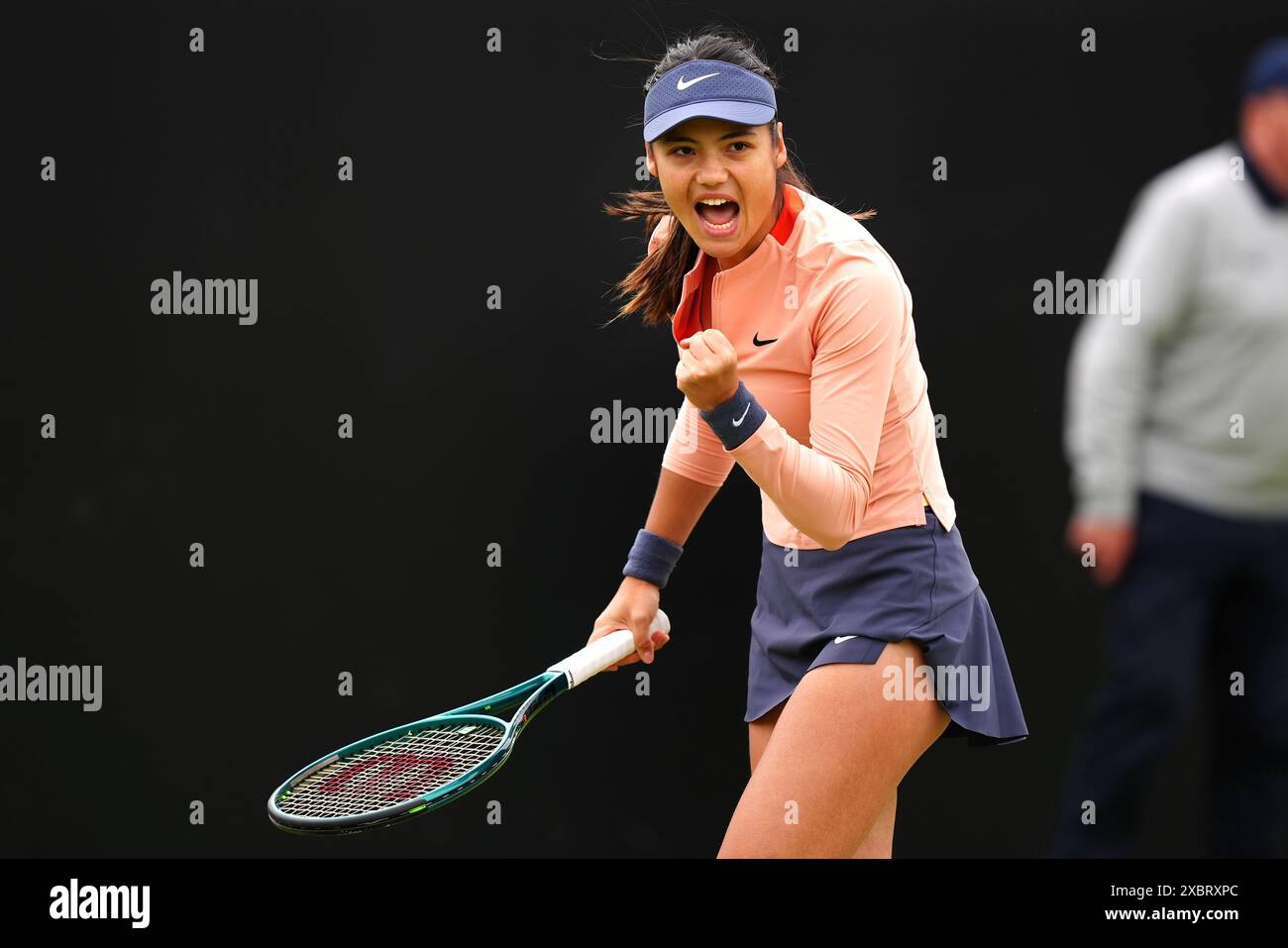 Emma Raducanu Celebrates A Point Against Daria Snigur On Day Four Of
