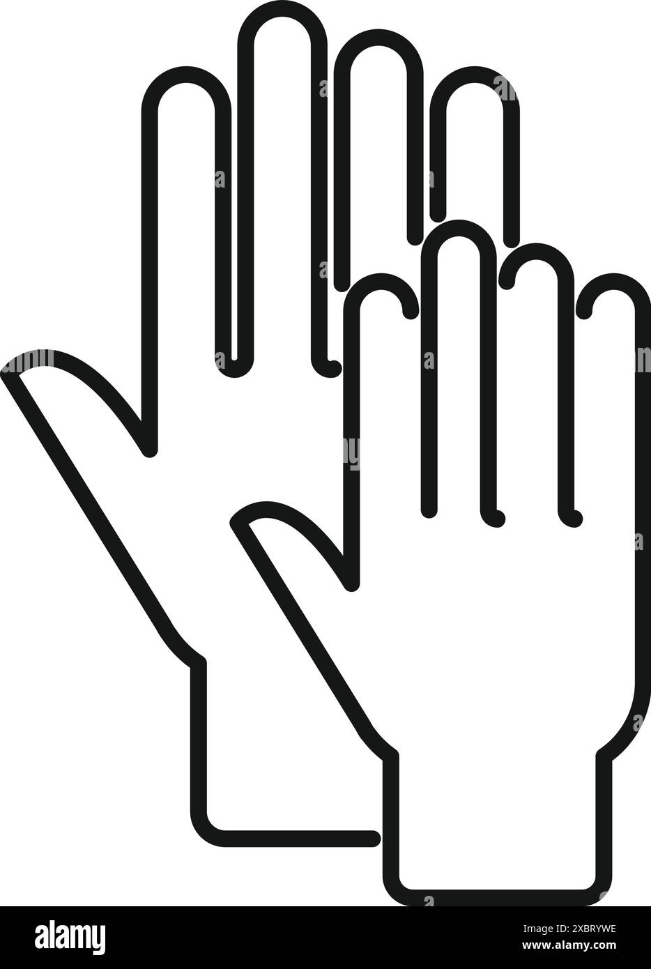 Line drawing of two hands giving high five, celebrating a successful ...