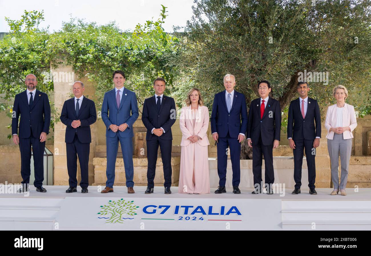 Bari, Italy. 13th June, 2024. Charles Michel (l-r), EU Council ...