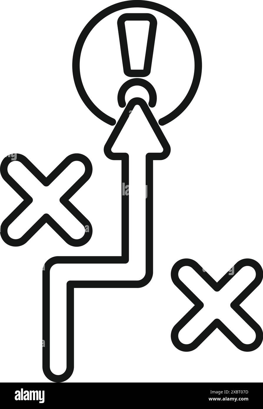 Line drawing of an arrow choosing the right path and overcoming ...