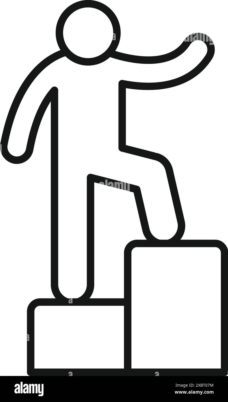 Businessman making a step to success, climbing stairs of career ladder ...