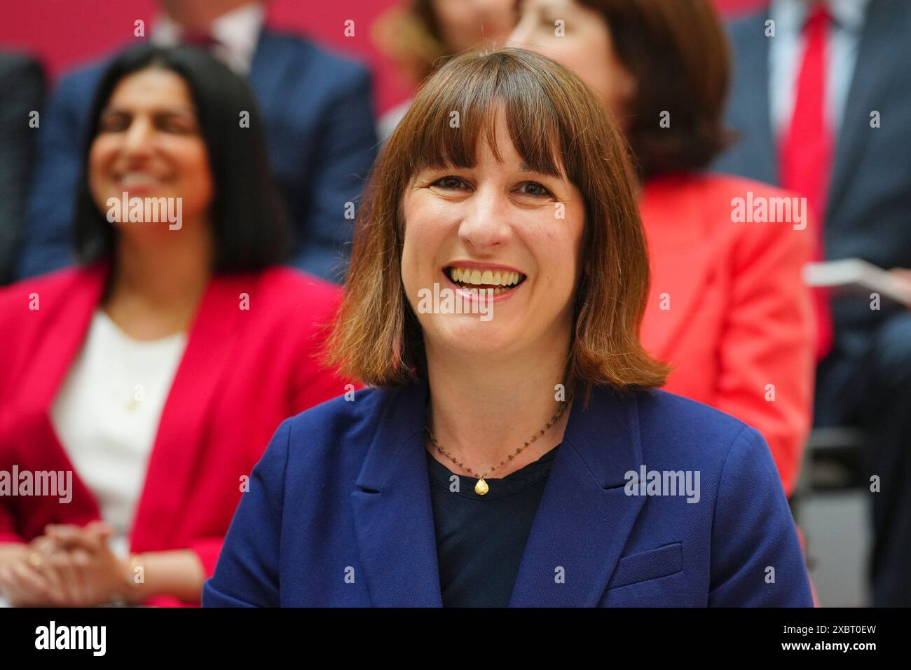 Britain's Rachel Reeves, Shadow Chancellor of the Exchequer, smiles in ...