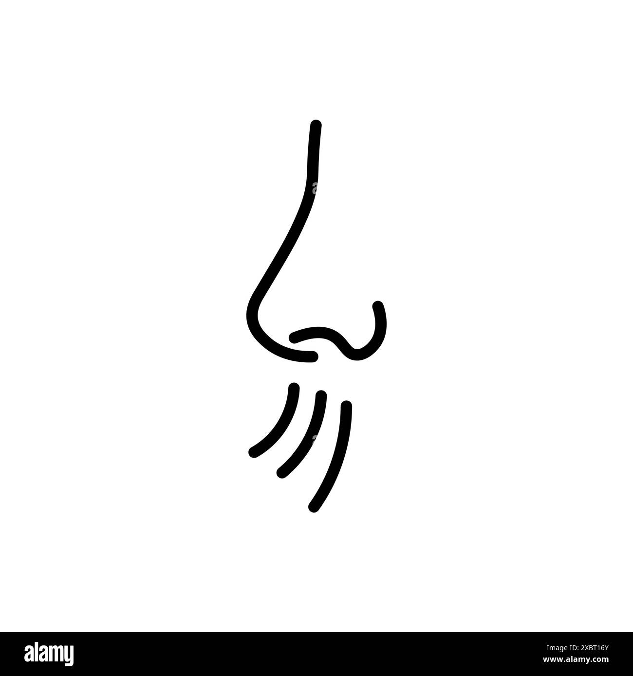 Breath smell nose line icon. Odour breath smell stroke web human sneeze ...