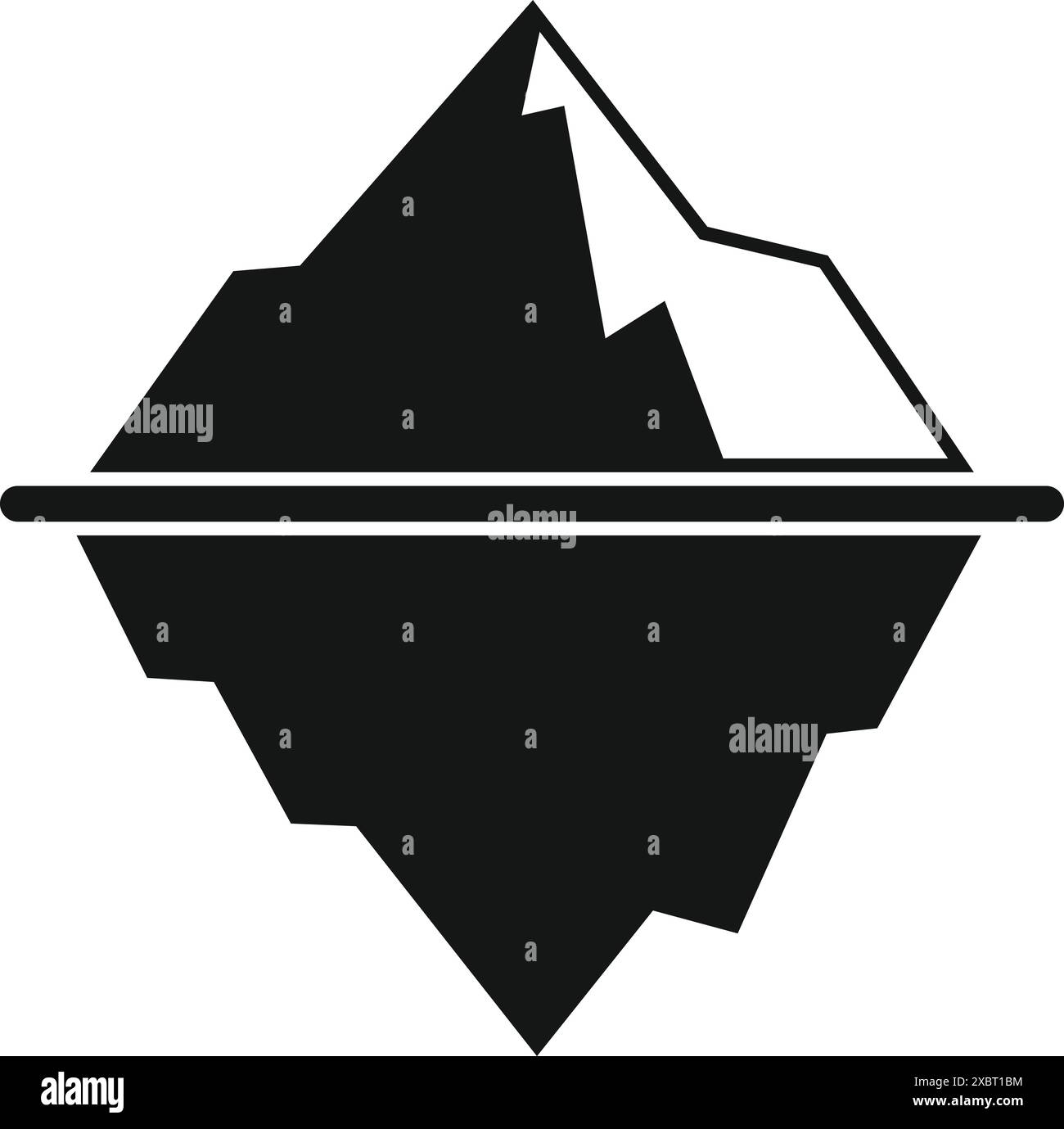 Black and white illustration of an iceberg floating with the hidden ...
