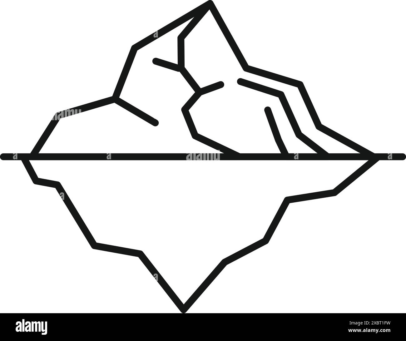 This simple iceberg icon represents the concept of hidden danger Stock ...