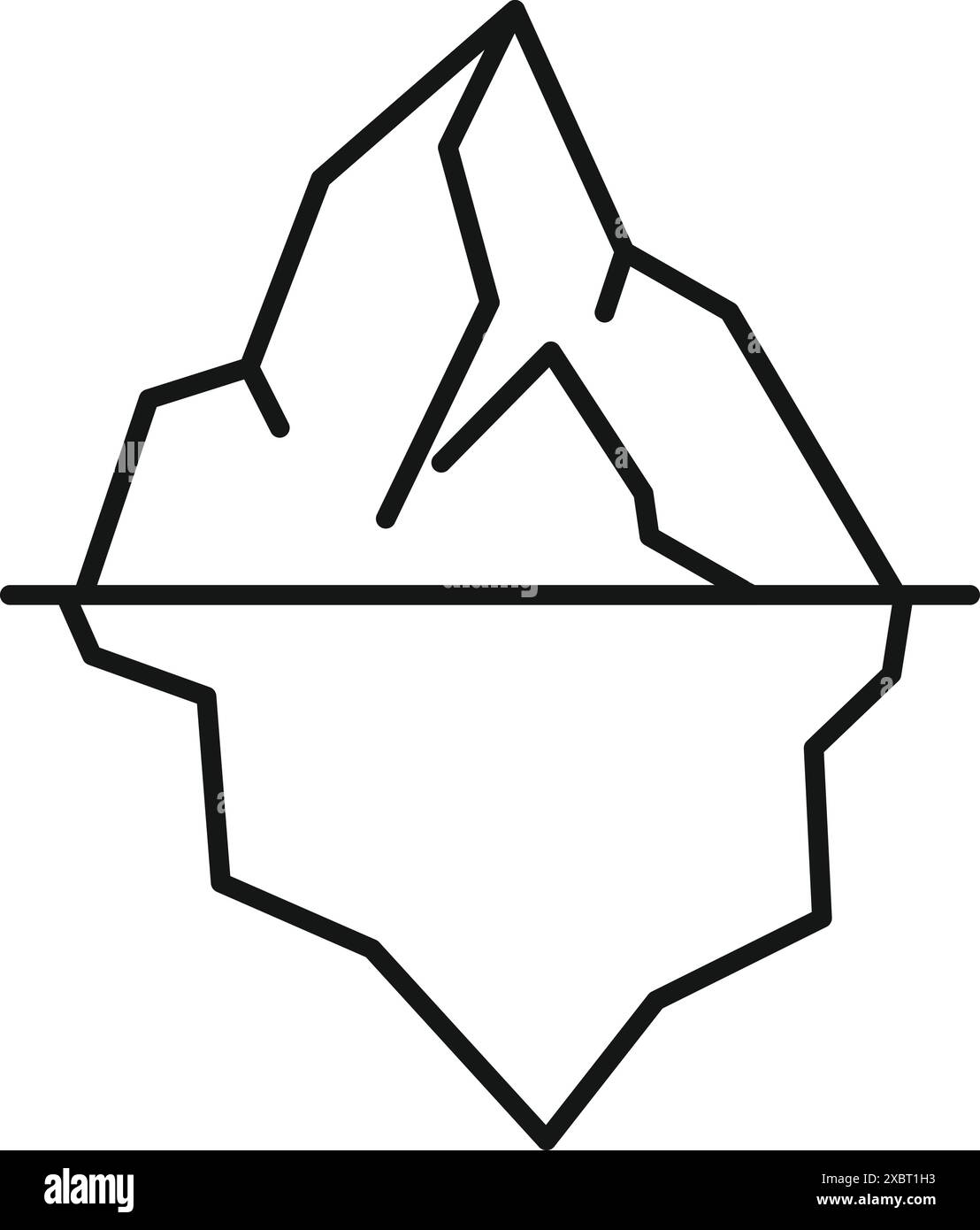 Line drawing of an iceberg floating with a large portion hidden below ...