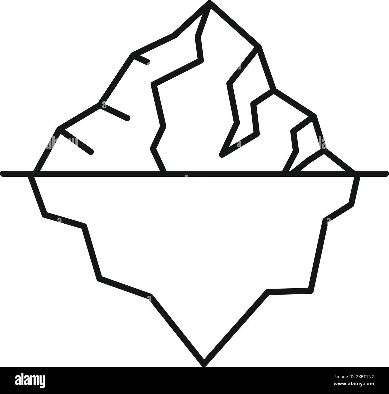 Simple line drawing of an iceberg floating with only a small part ...