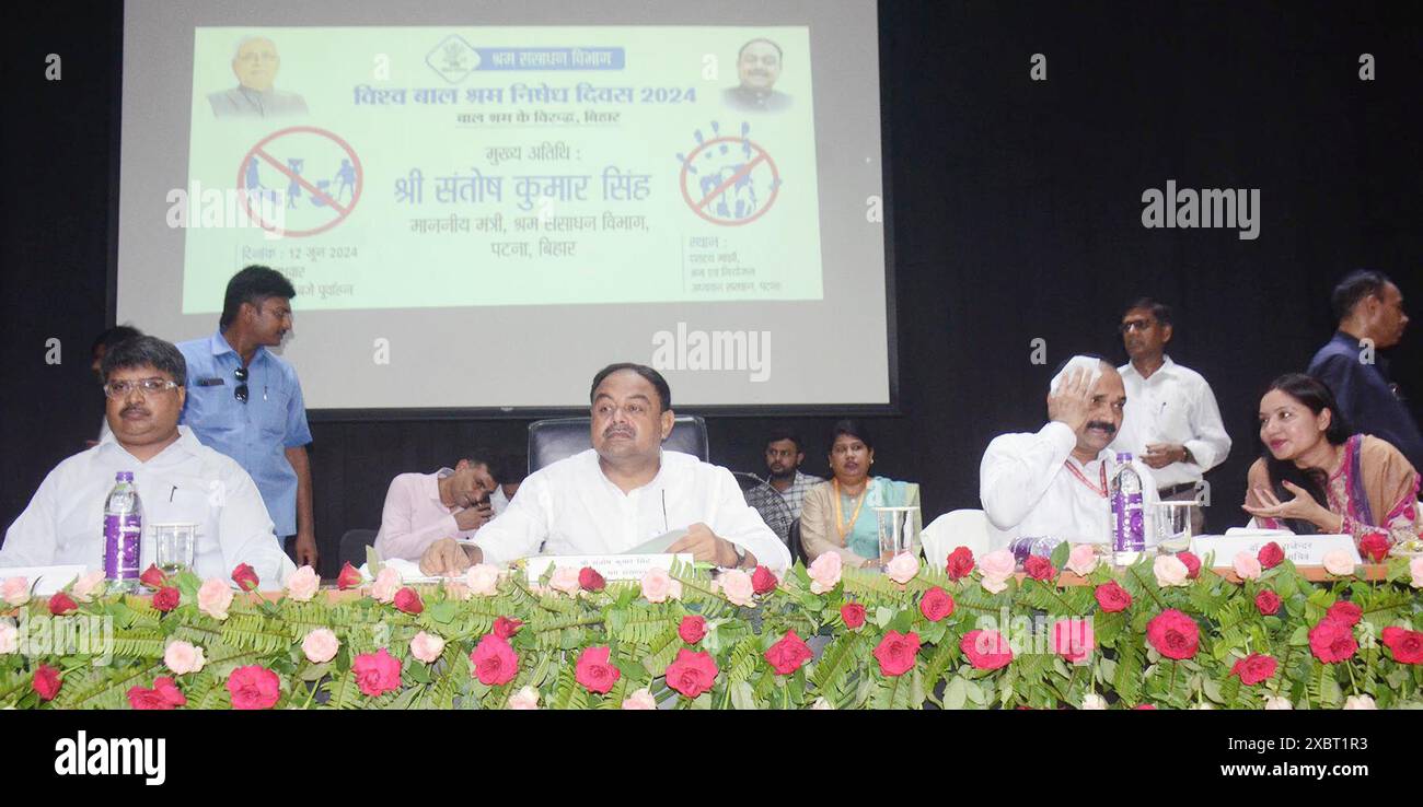 PATNA, INDIA - JUNE 12: Bihar Labour Resources Minister Santosh Kumar ...
