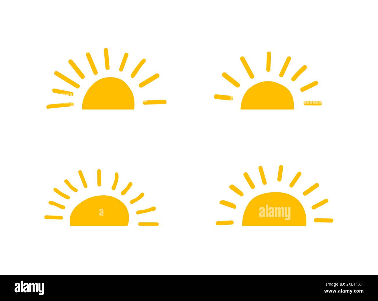 Yellow half sun vector icon logo. Silhouette circle sun summer sunshine collection half sunrise ...