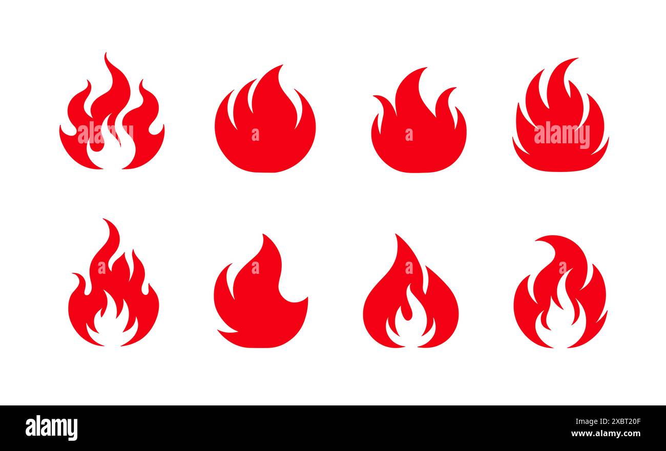 Fire flame vector hot icon. Fire abstract bonfire flammable background ...