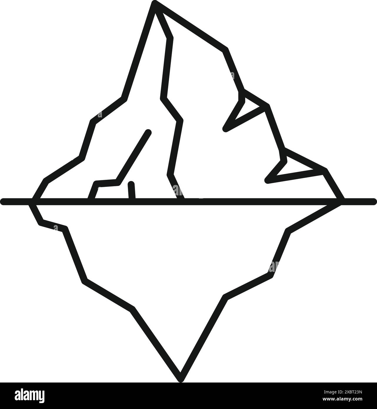 Large iceberg floating with hidden danger below water line Stock Vector ...