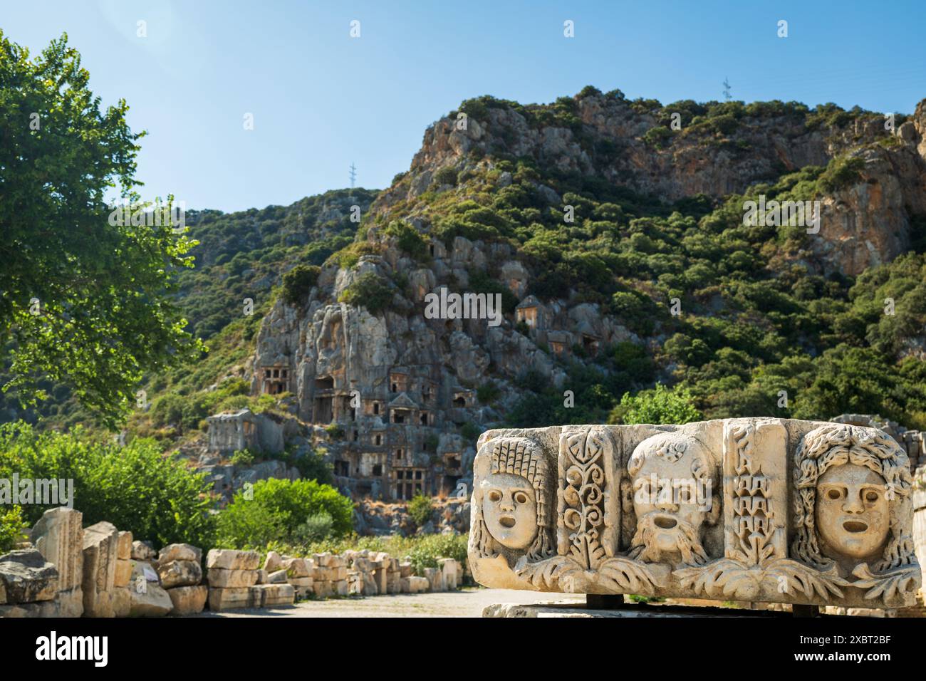 Myra archaeological site in Demre, Turkey. The Ancient City of Myra is ...