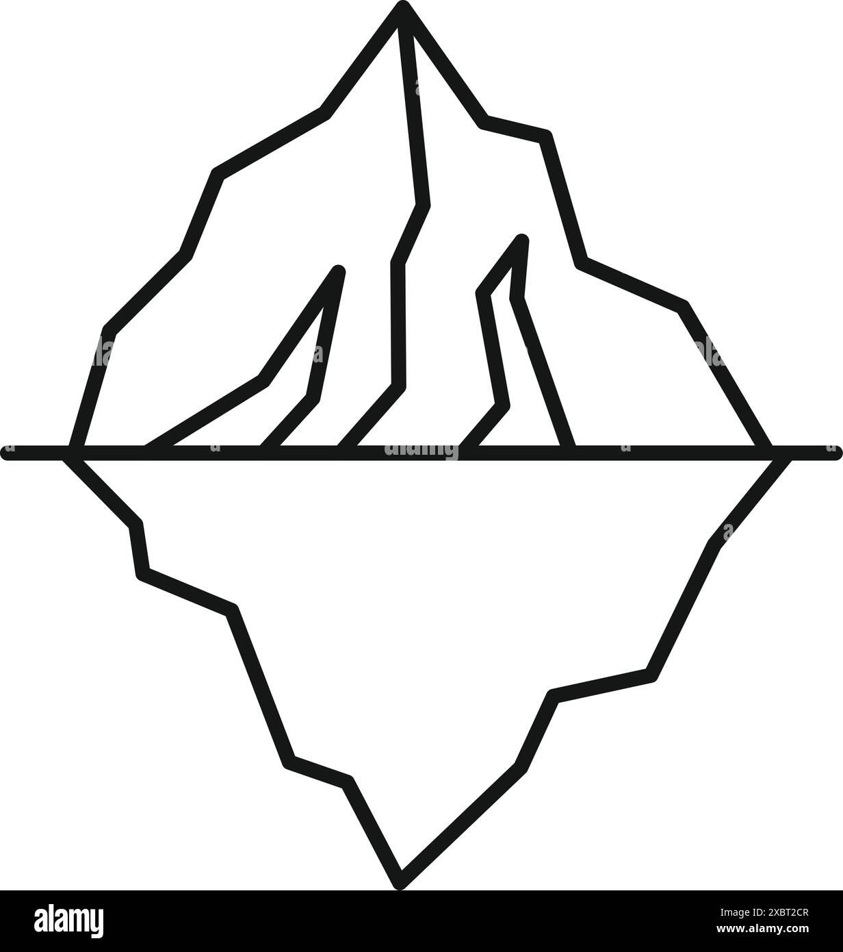 Minimalist icon of an iceberg, symbolizing hidden danger or the unseen ...