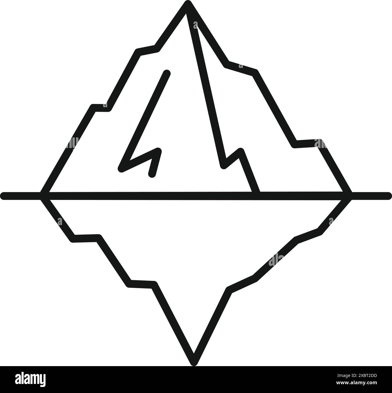 Simple line drawing of an iceberg floating with a small portion visible ...