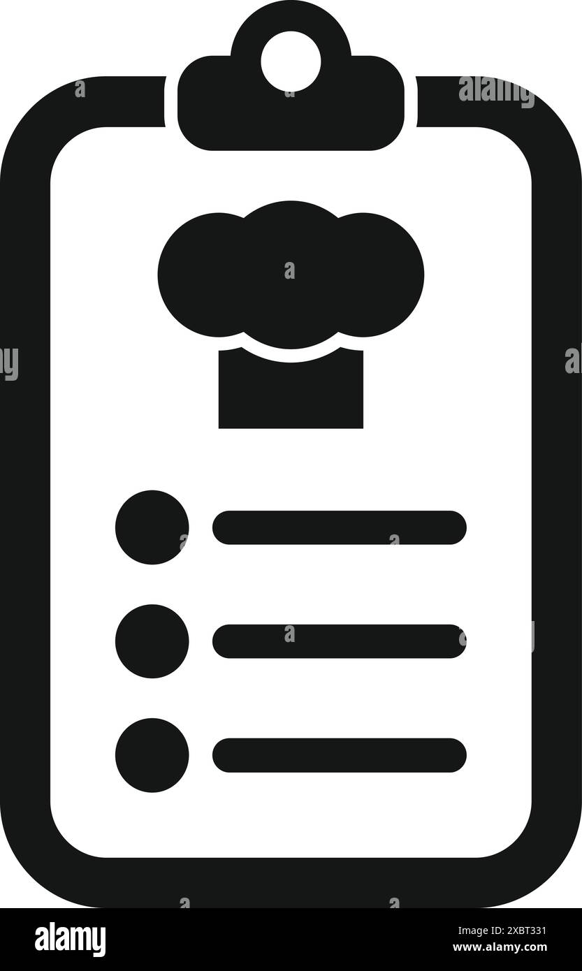 Restaurant menu concept with clipboard displaying a list of food ...