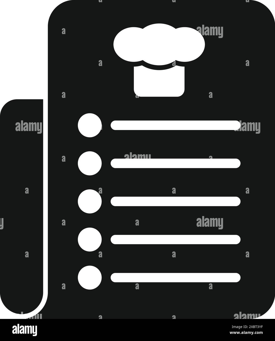 Simple black and white icon representing a restaurant menu, useful for ...
