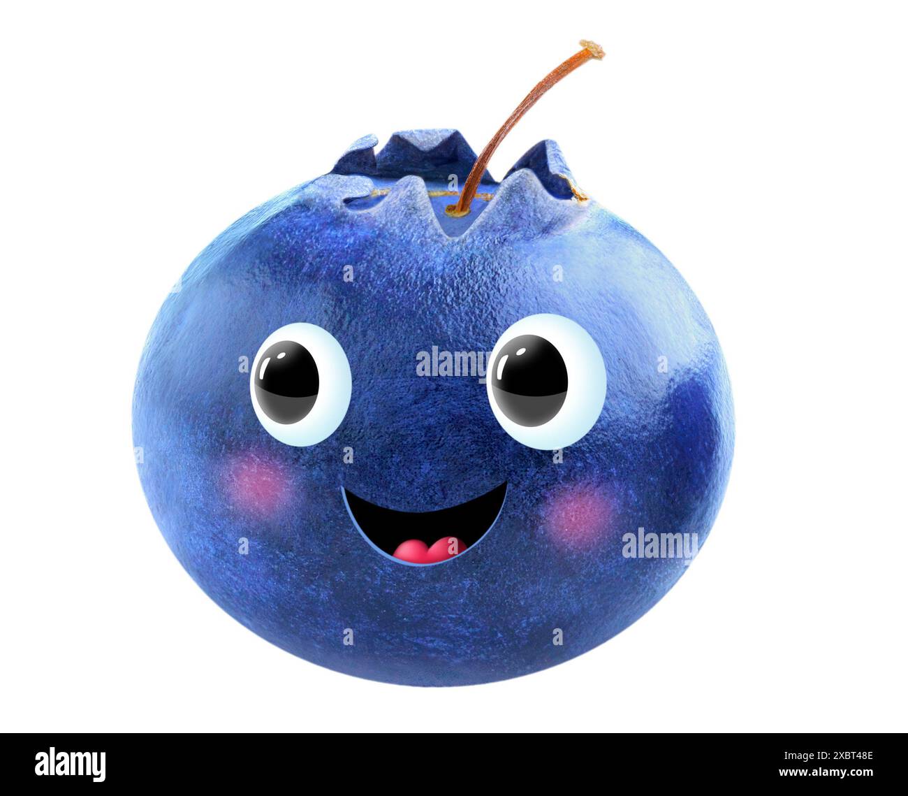 Smiling blueberry character isolated on white background Stock Photo ...