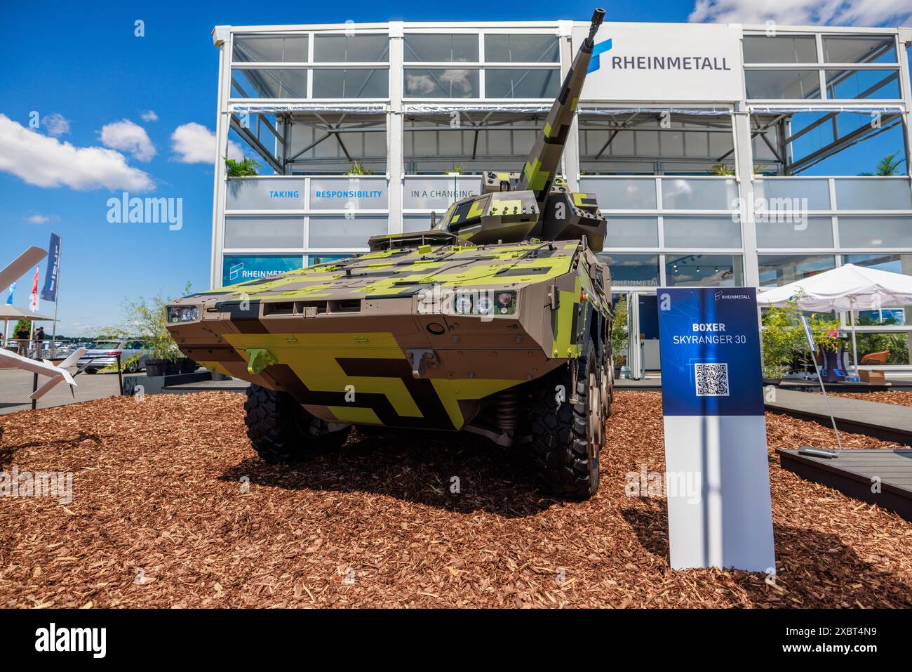 Berlin/Germany - June 09, 2024: A Rheinmetall Boxer Skyranger stands on ...
