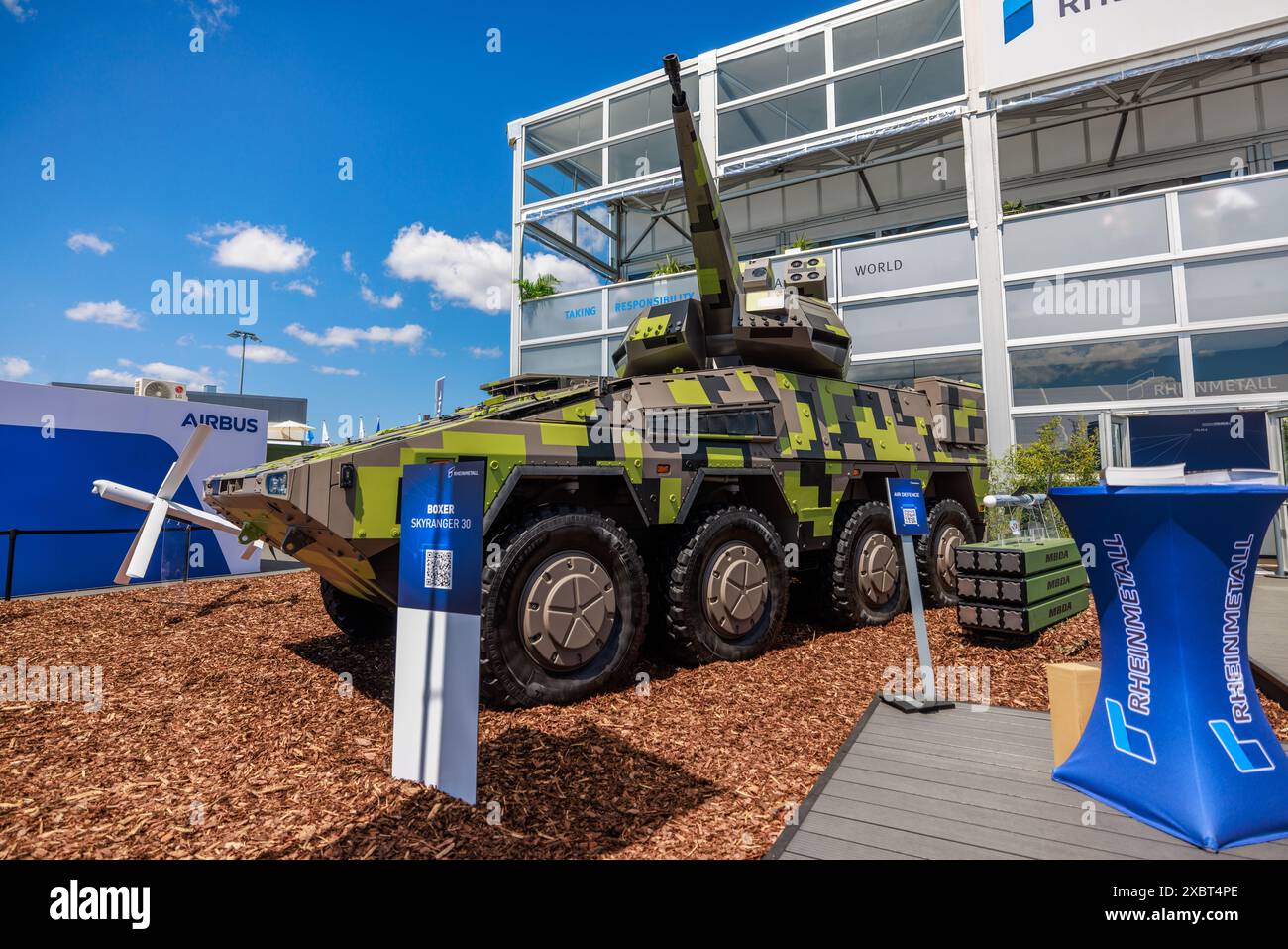 Berlin/Germany - June 09, 2024: A Rheinmetall Boxer Skyranger stands on ...