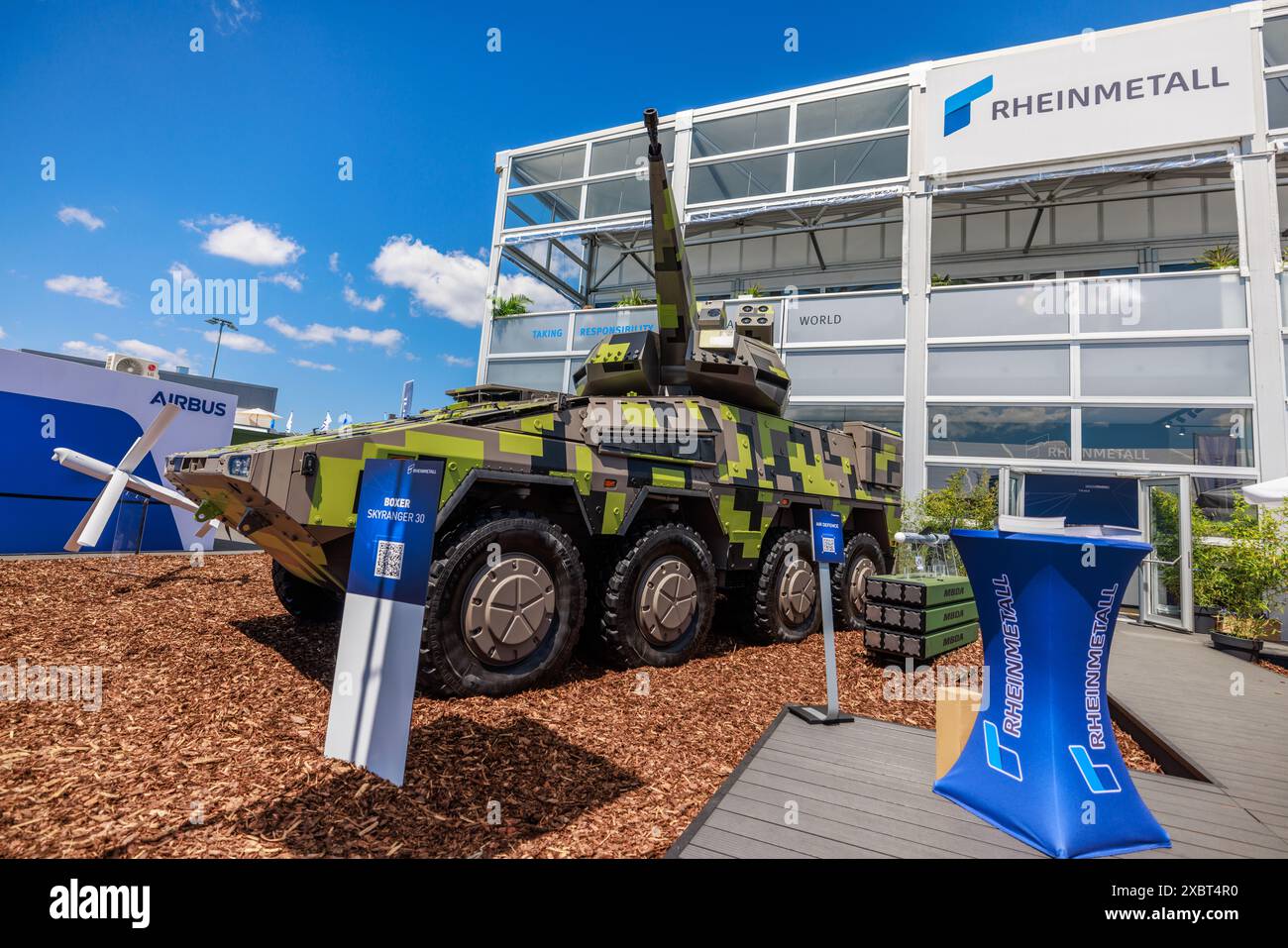 Berlin/Germany - June 09, 2024: A Rheinmetall Boxer Skyranger stands on ...