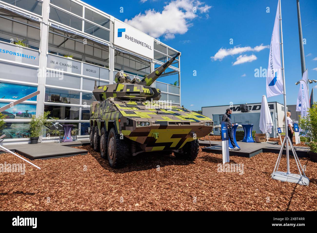 Berlin/Germany - June 09, 2024: A Rheinmetall Boxer Skyranger stands on ...