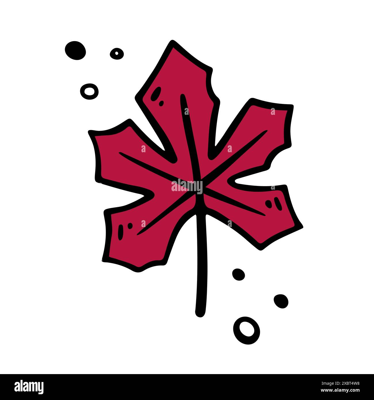 Hand drawn Maple Leaf, autumn leaf. Vector illustration in Doodle style ...