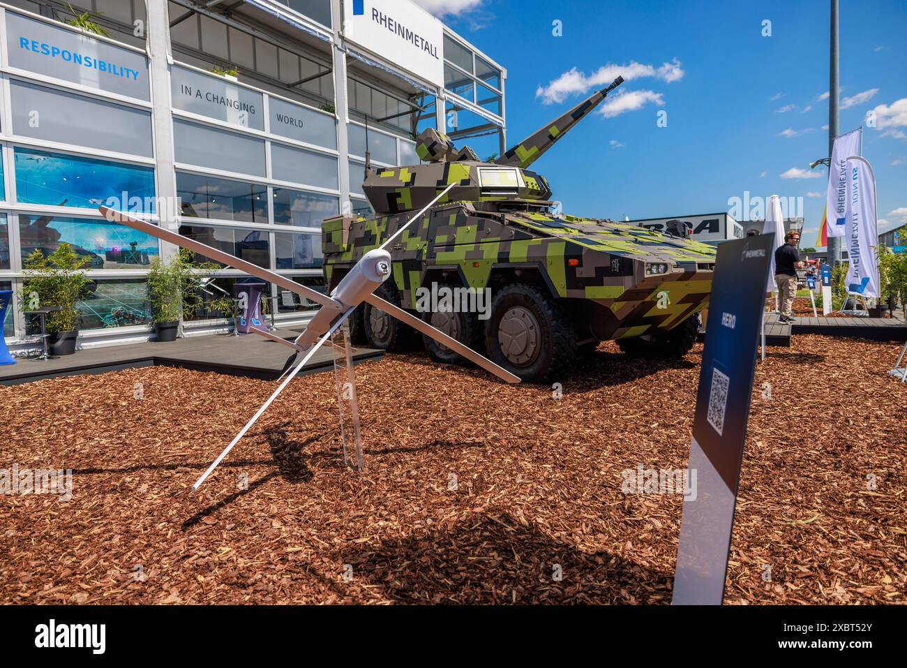 Berlin/Germany - June 09, 2024: A Rheinmetall Boxer Skyranger stands on ...