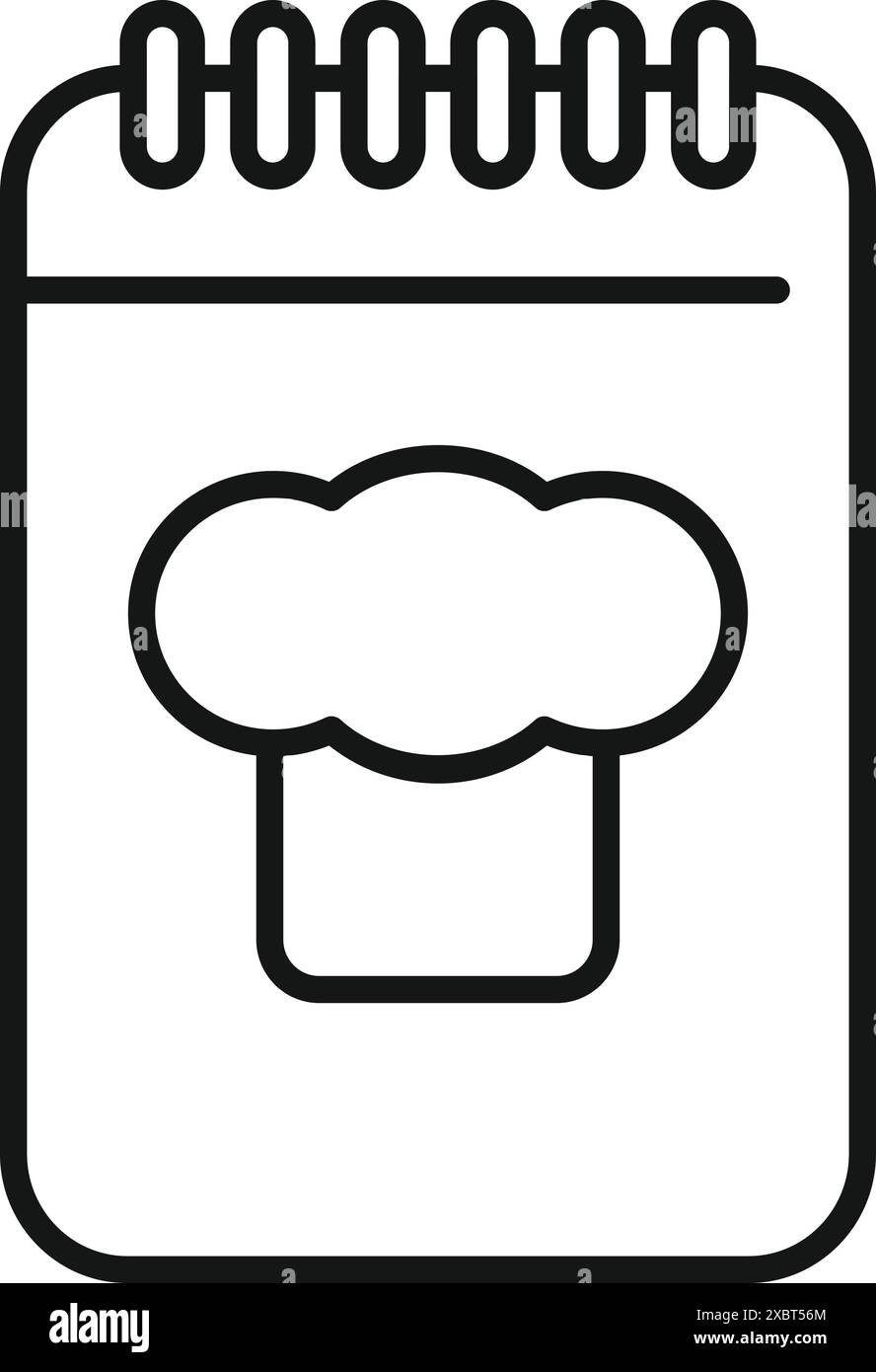 Notepad showing chef hat icon representing culinary recipes for ...