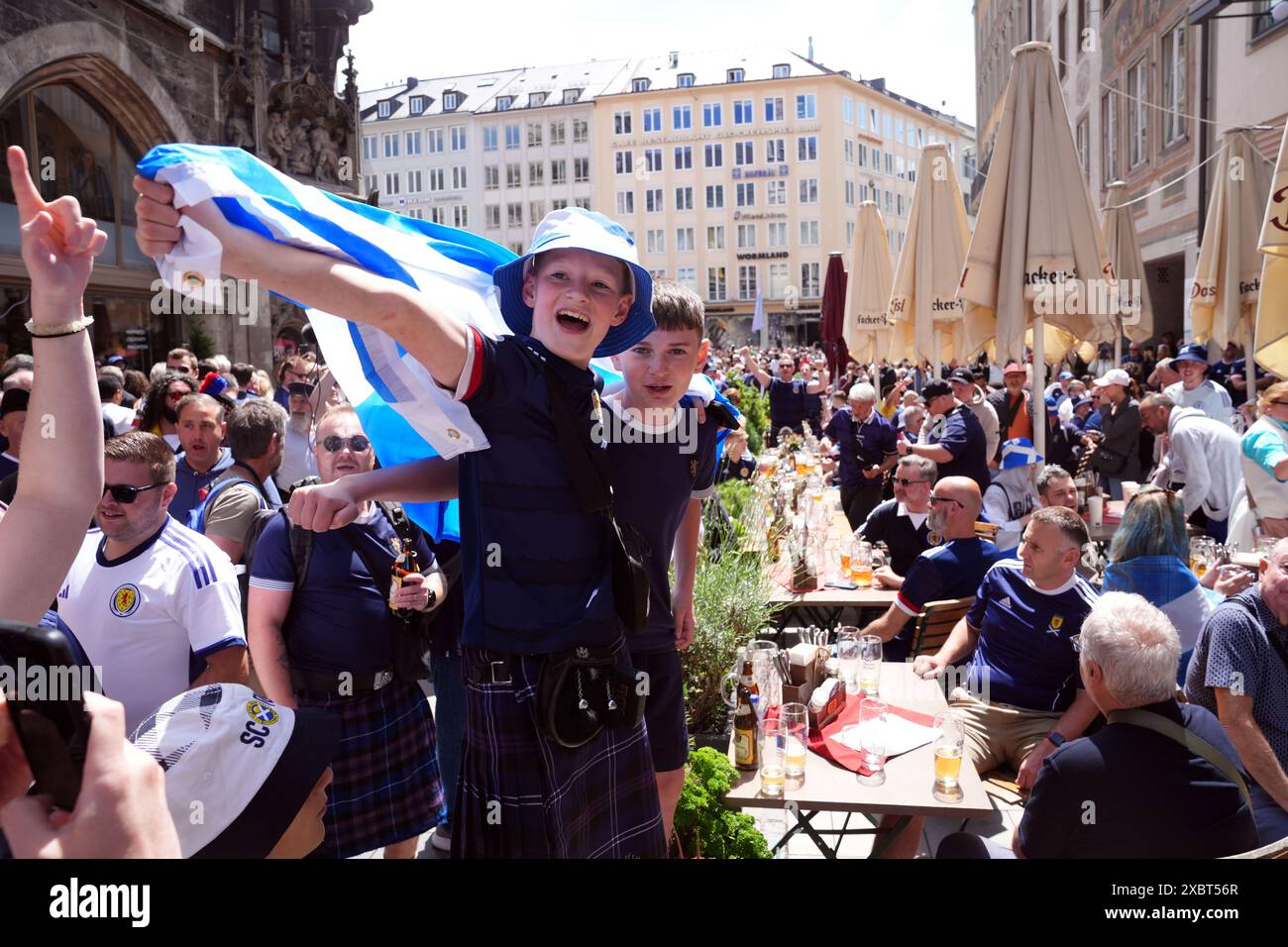 Scotland fans at Marienplatz central square, Munich. Scotland will face ...