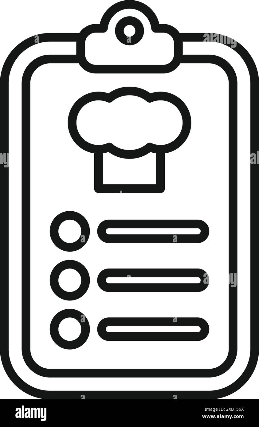Simple icon of a clipboard displaying a restaurant menu, perfect for ...