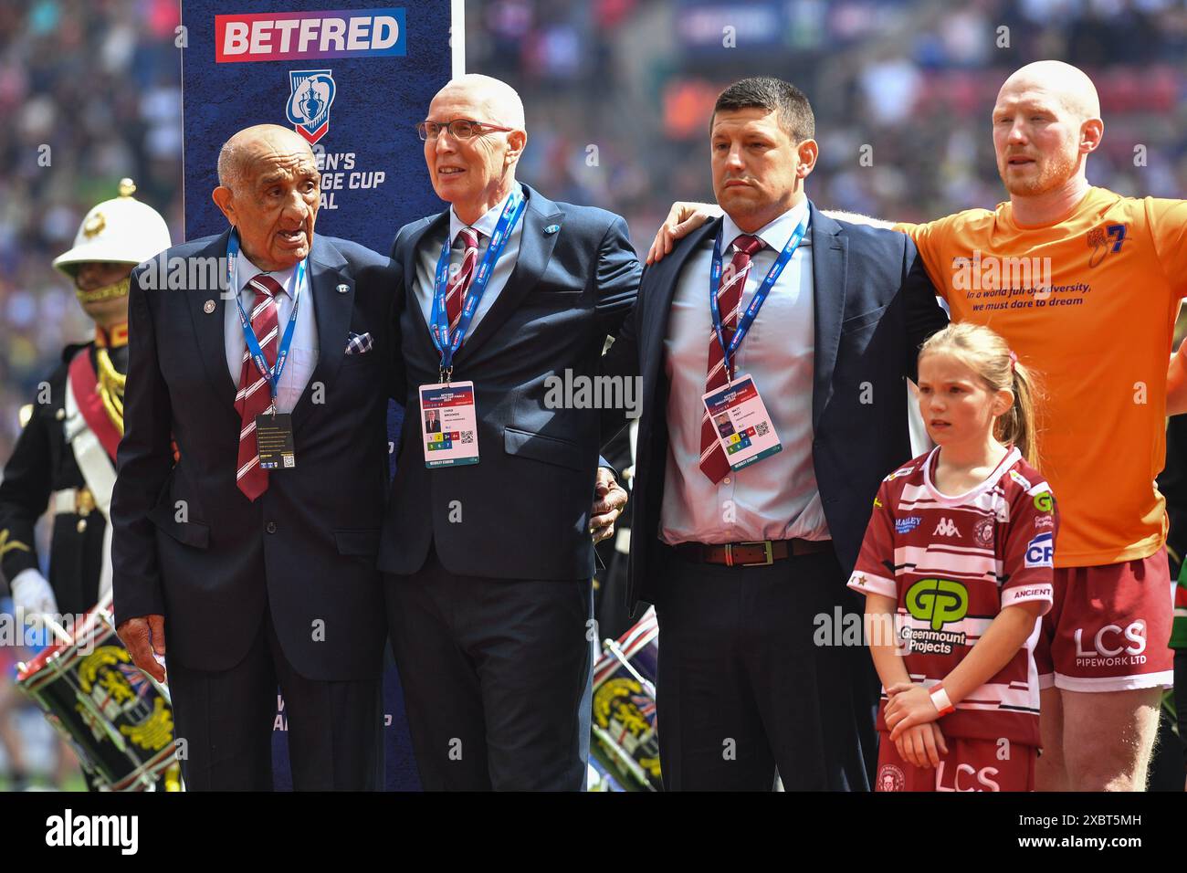 London, England - 8th June 2024 - Billy Boston (left) Wigan Warriors ...
